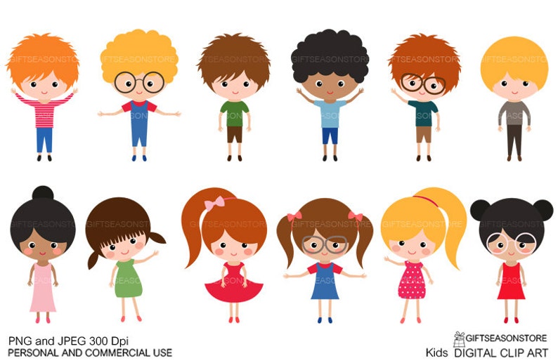 Kids Digital Clip Art for Personal and Commercial Use INSTANT DOWNLOAD ...