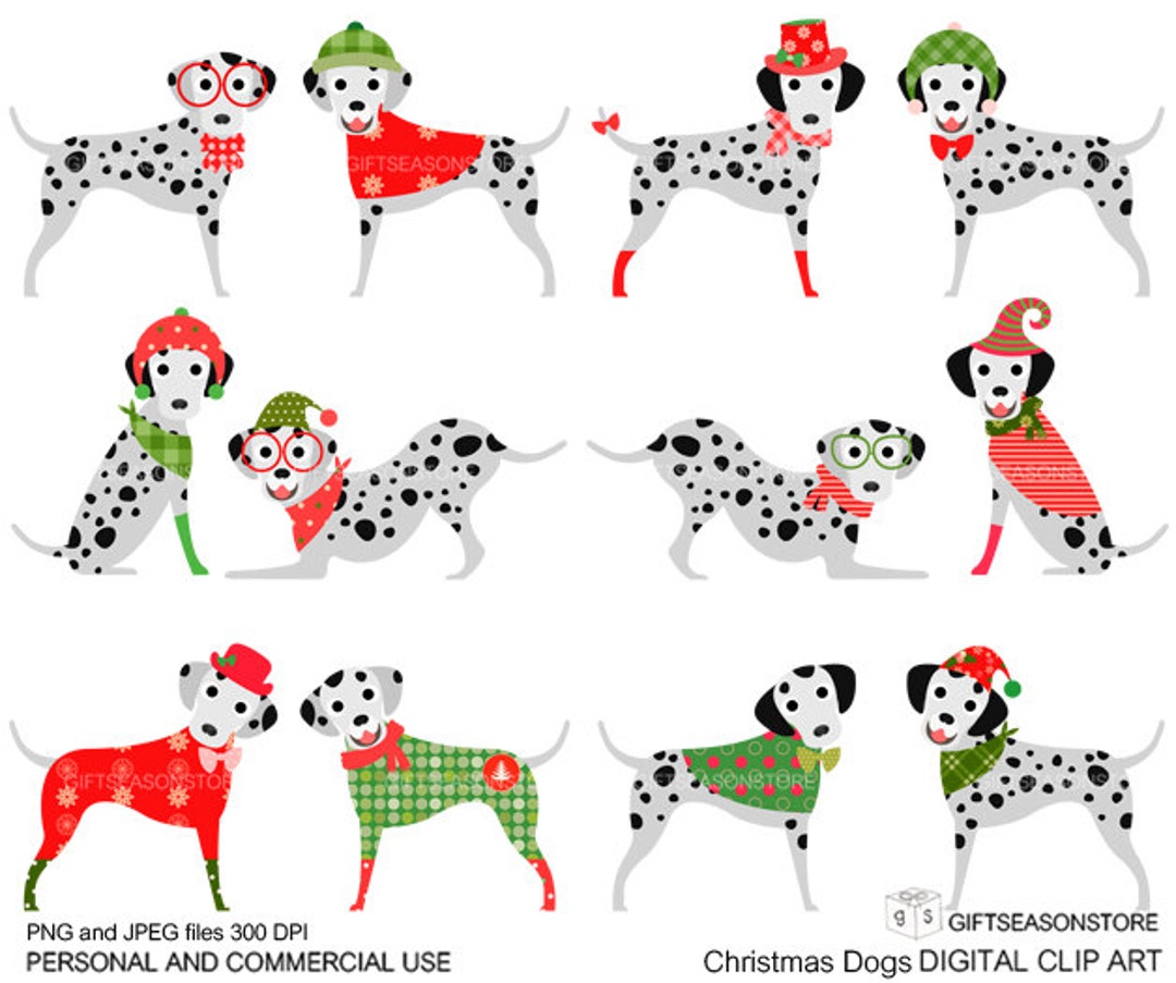 Christmas Dog Digital Clip Art Part 5 for Personal and Commercial Use ...