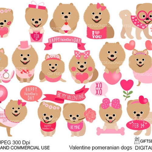 Valentine Dogs Clip Art for Personal and Commercial Use - Etsy