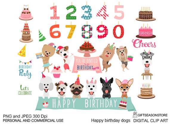 Happy Birthday Digital Clip Art for Personal and Commercial | Etsy