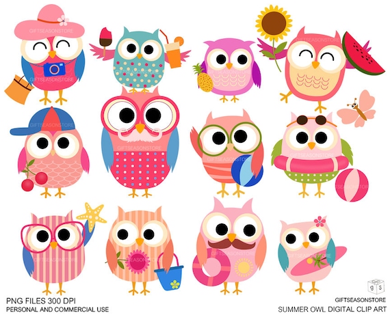 Visual Arts vector printable owls clip art illustration butterflies ...