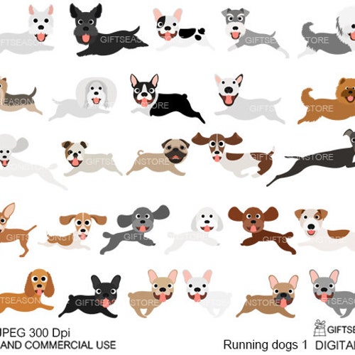 Smiling Dogs Part 1 Digital Clip Art for Personal and - Etsy