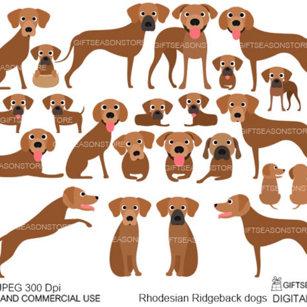 Rhodesian Clip Art - Etsy