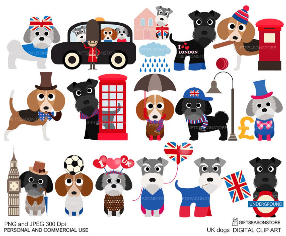 UK Dogs Digital Clip Art for Personal and Commercial Use | Etsy