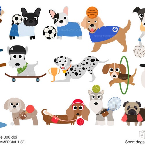 Sport Dogs Digital Clip Art for Personal and Commercial Use - Etsy