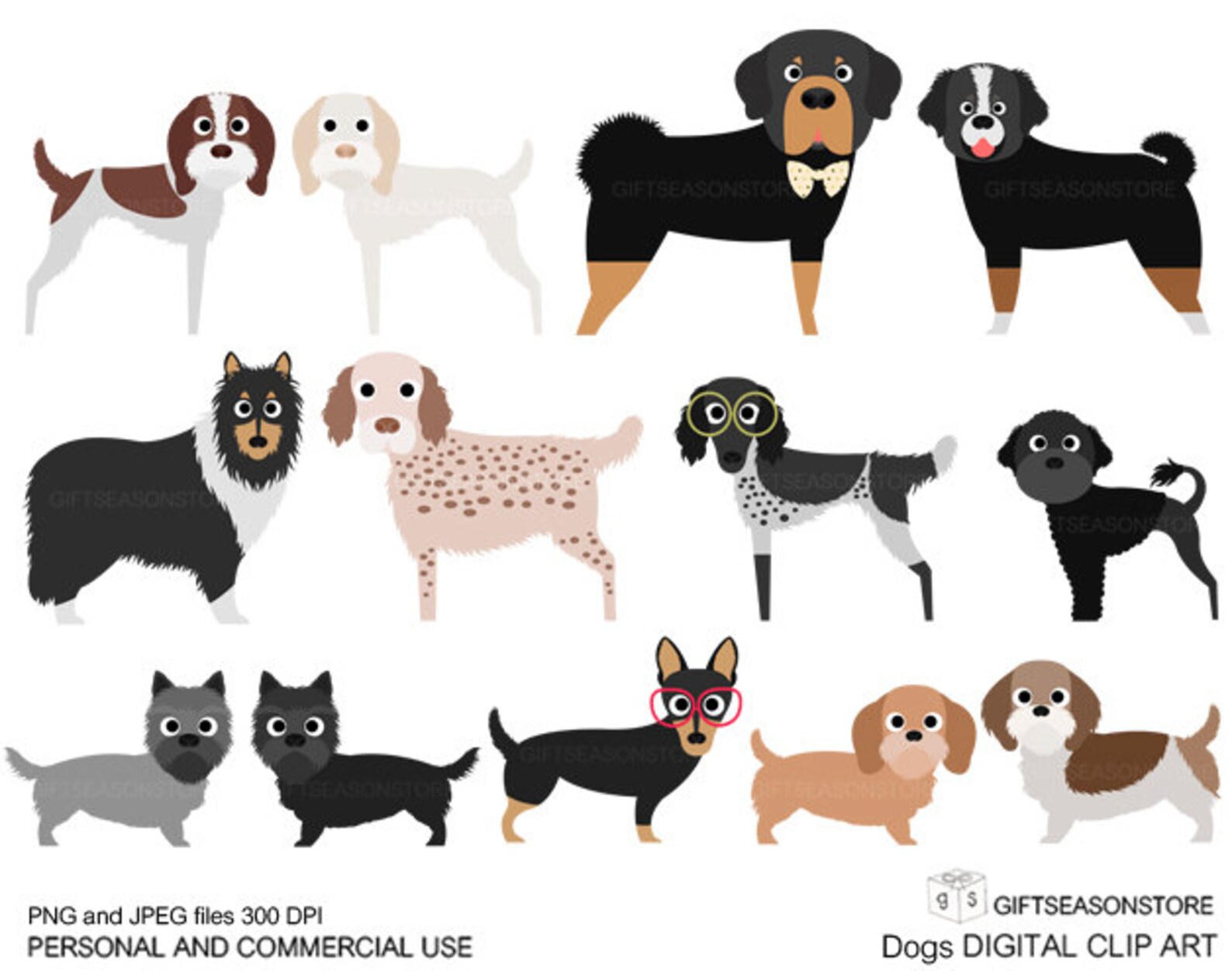 Dogs and Friends Digital Clip Art Part 12 for Personal and - Etsy