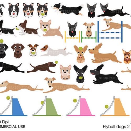 Sport Dogs Digital Clip Art for Personal and Commercial Use - Etsy