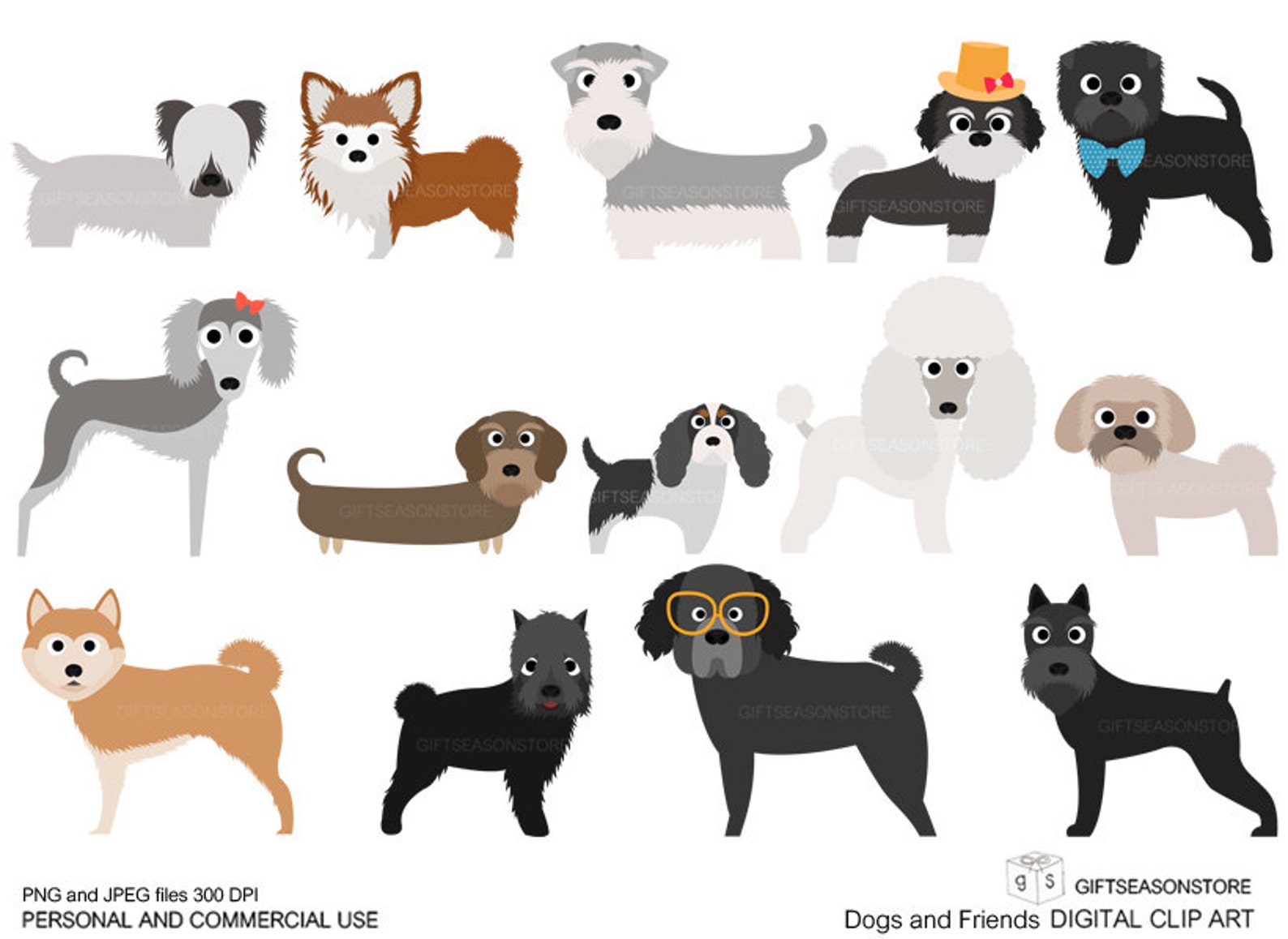 Dogs and Friends Clip Art Part 7 for Personal and Commercial - Etsy