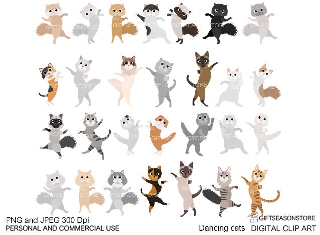 Dancing Cats Clip Art
