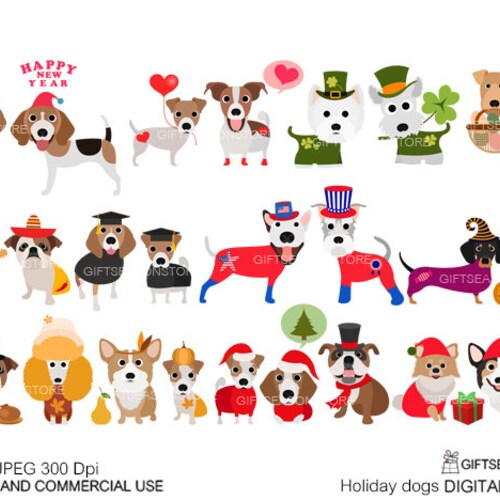 School Dogs Digital Clip Art for Personal and Commercial Use - Etsy