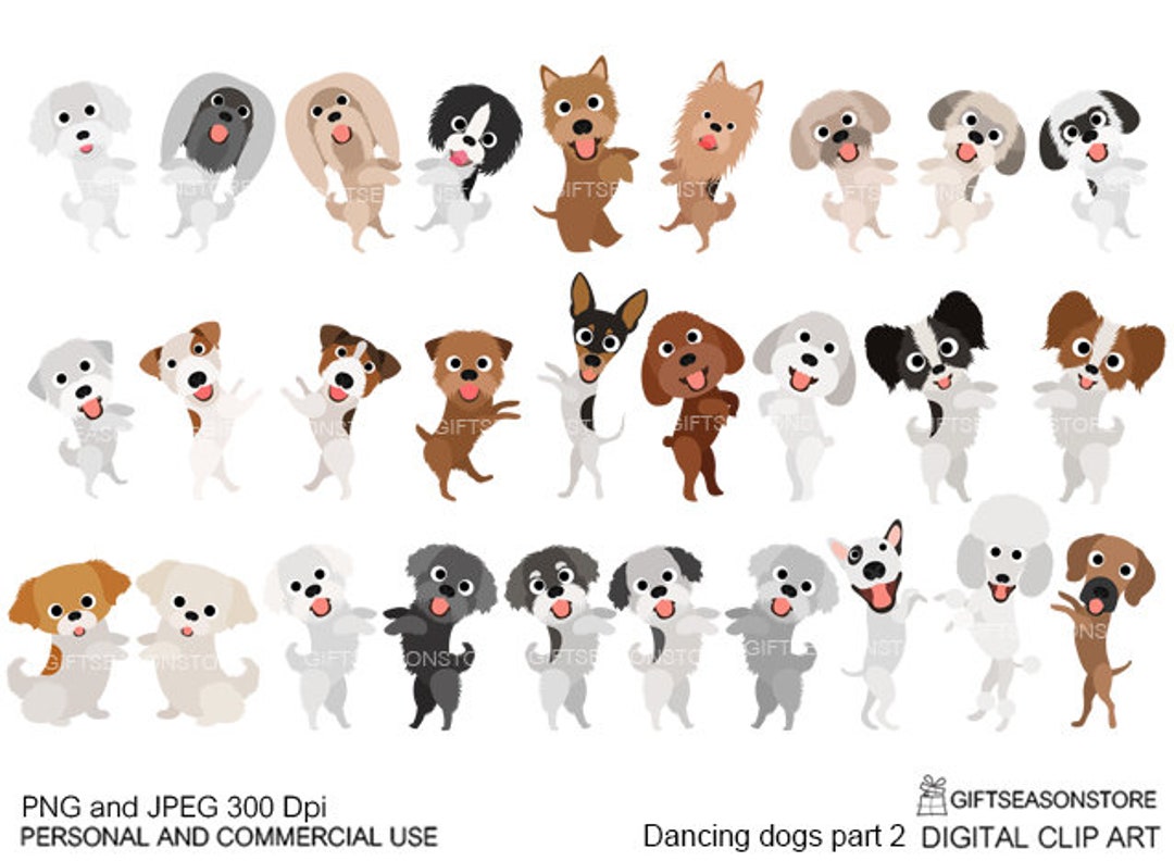 Dancing Dogs Part 2 Digital Clip Art for Personal and Commercial Use ...