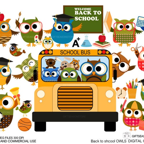 Classroom Owl Clip Art for Personal and Commercial Use | Etsy