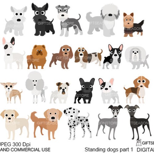 School Dogs Digital Clip Art for Personal and Commercial Use - Etsy