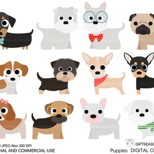 Puppies Digital Clip Art Part 1 for Personal and Commercial - Etsy