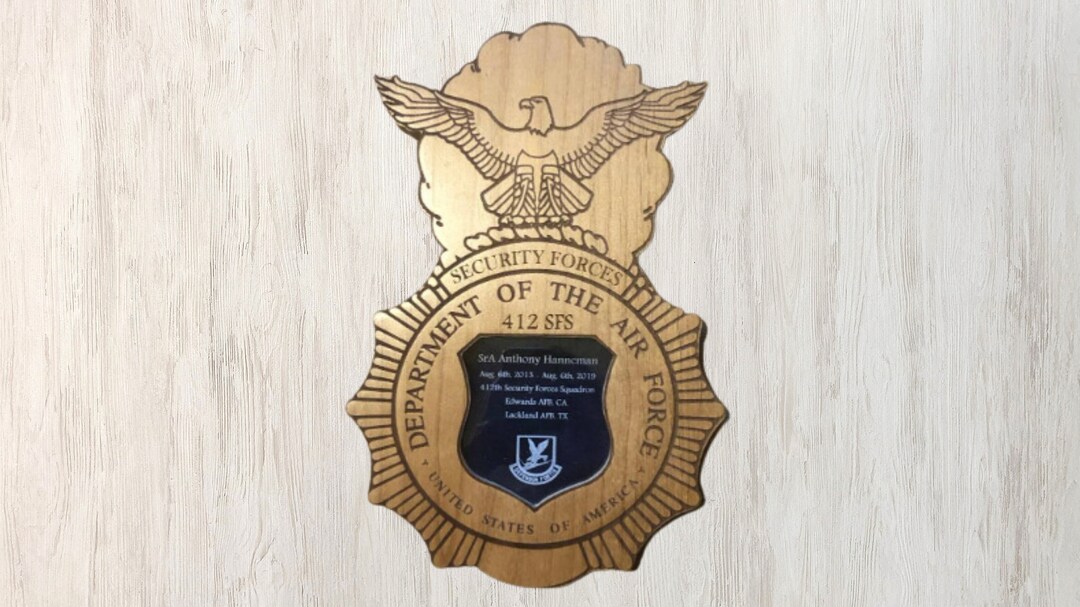 Security Forces Personalized Wood Badge, Air Force Police Plaque ...