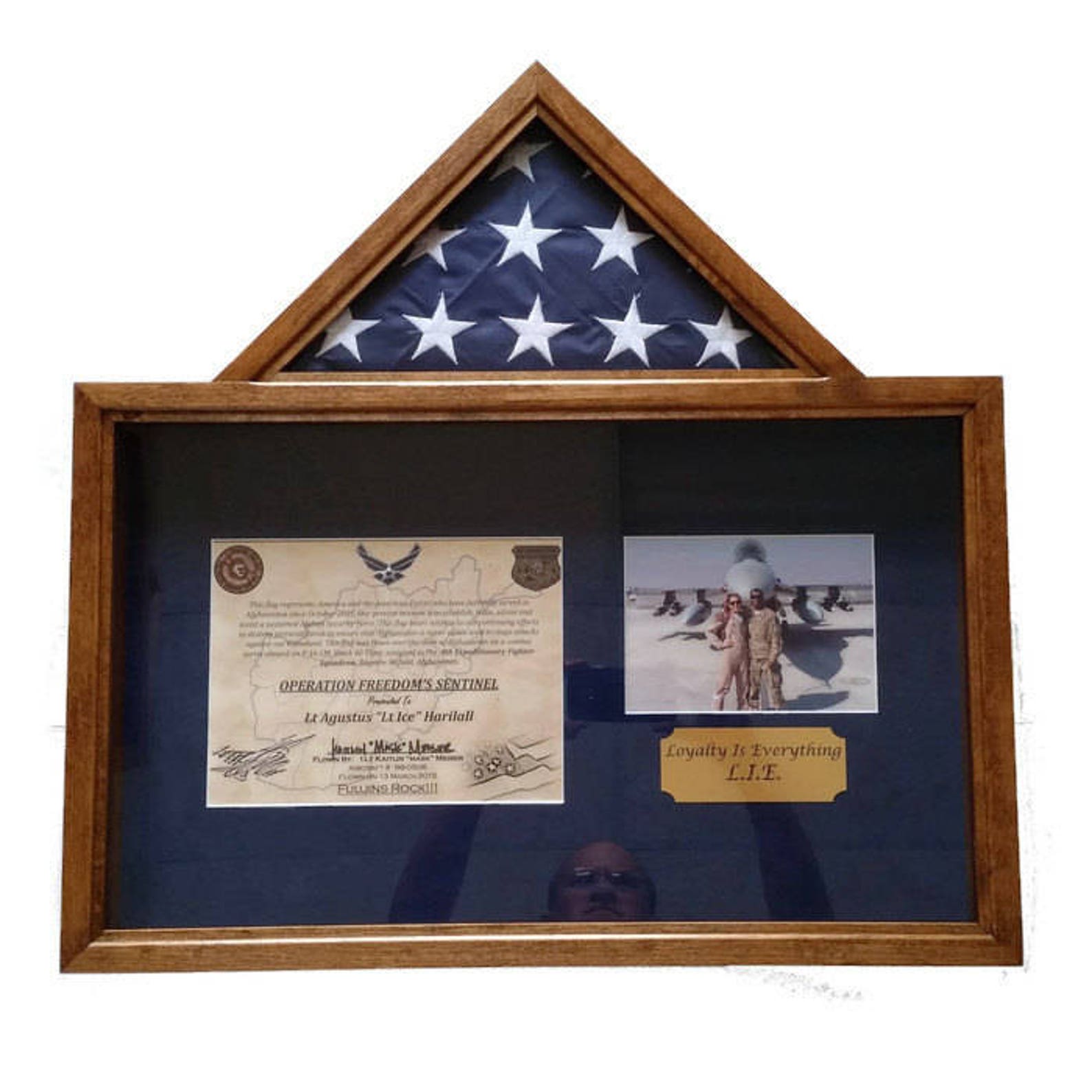 Military Retirement Shadow Box American Flag and Certificate - Etsy