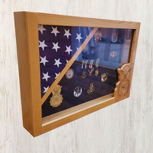 Engraved Military Retirement Shadow Box: USN Anchor Flag Display Case ...