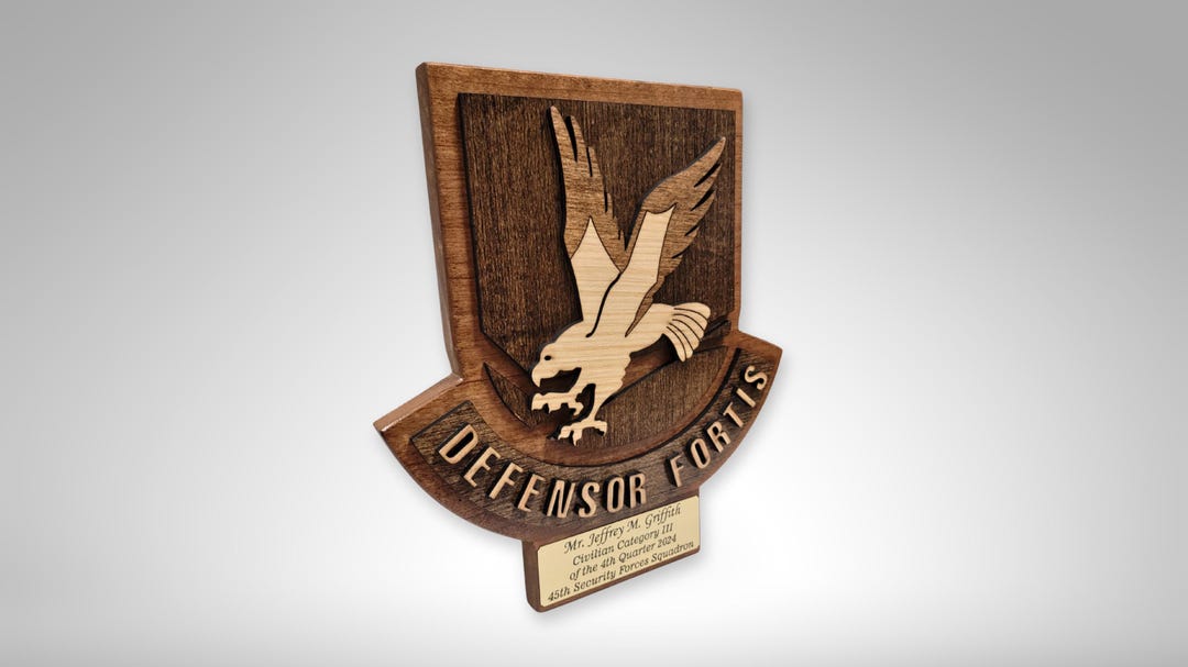 Defensor Fortis Plaque, Air Force Security Forces Award, Wood Badge ...