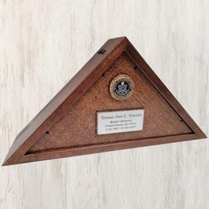 Custom Military Retirement Shadow Box: Alder Wood Flag Case - Etsy