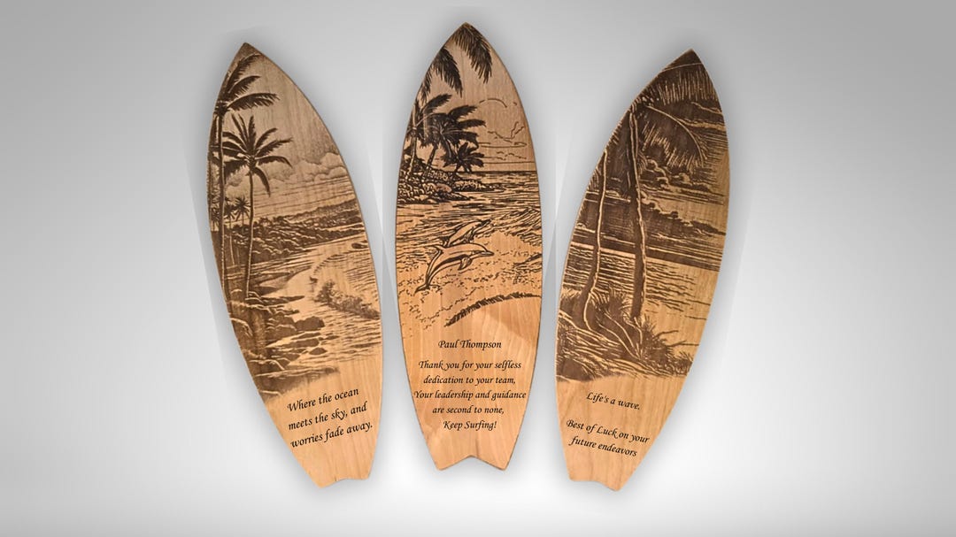 Engraved Wooden Surfboard Plaque: Custom Military Beach Decor - Etsy