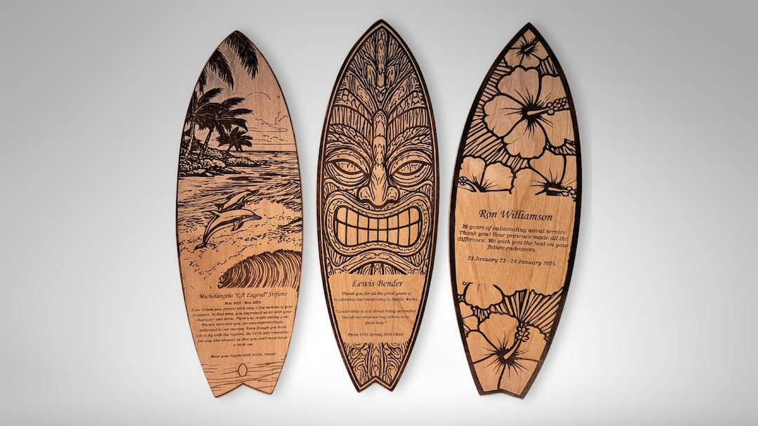 Personalized Military Surfboard Plaque: Engraved Wood Beach Decor - Etsy