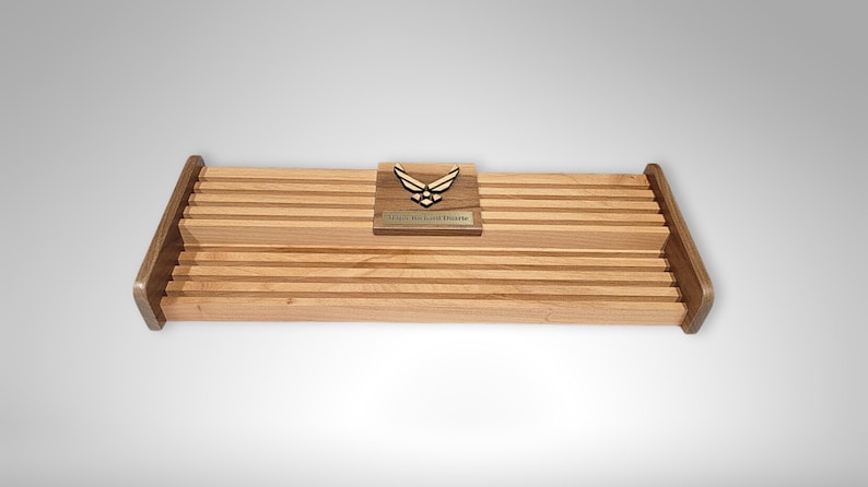 Engraved Military Coin Display: Alder & Walnut Wood, Holds 60 Coins - Etsy