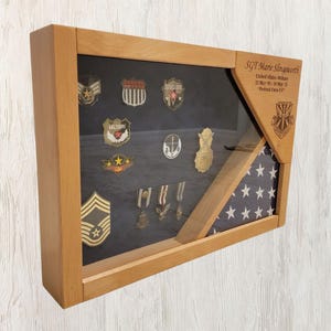 Navy Chief Anchor Shadow Box, Custom Retirement Gift, Personalized Flag ...