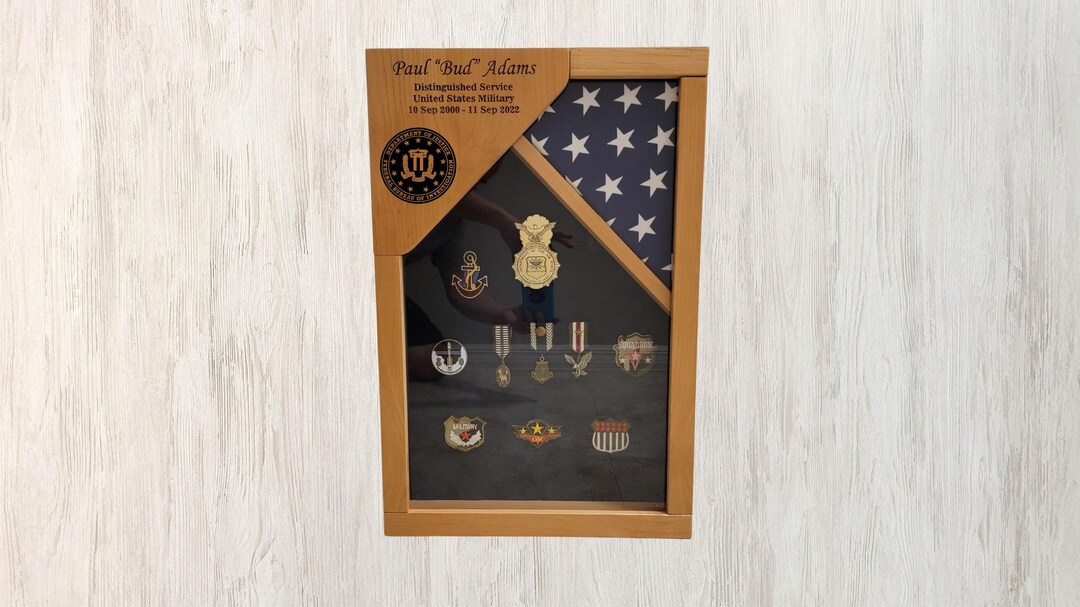 Military Shadow Box, Flag Case FBI, Law Enforcement Retirement Case - Etsy