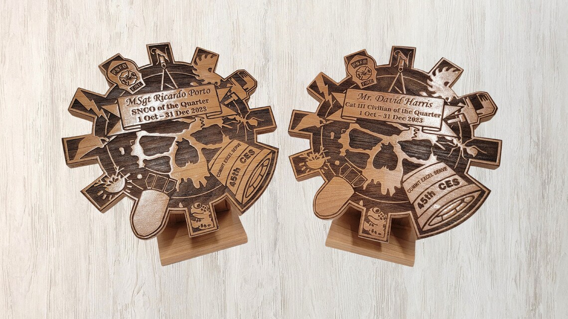 Civil Engineering Awards, CES Cog Plaques, Air Force CE Display - Etsy