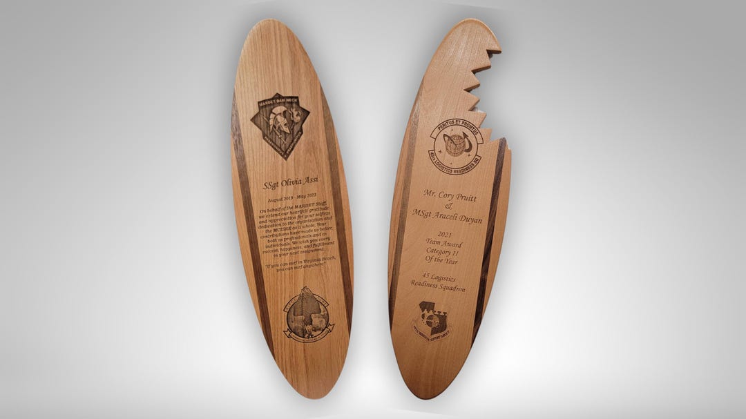 Personalized Engraved Surfboard Plaque, Solid Wood Beach Decor, Custom ...