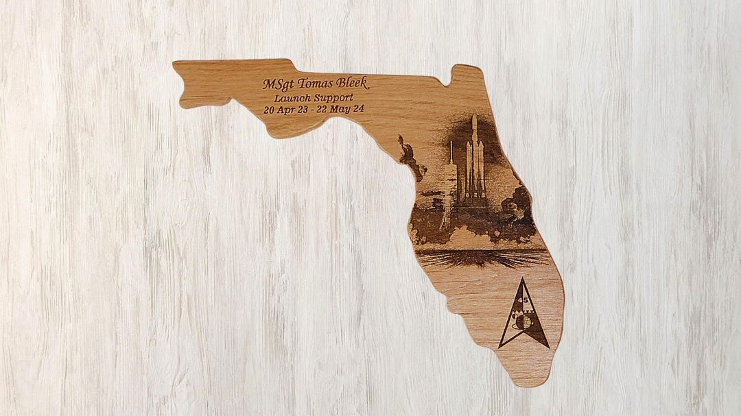 Florida State Plaque, Rocket Launch Wood Plaque, Military Wood Engraved ...
