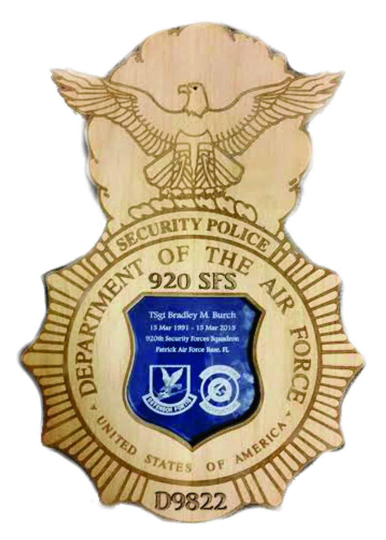 Security Forces Personalized Wood Badge, Air Force Police Plaque ...