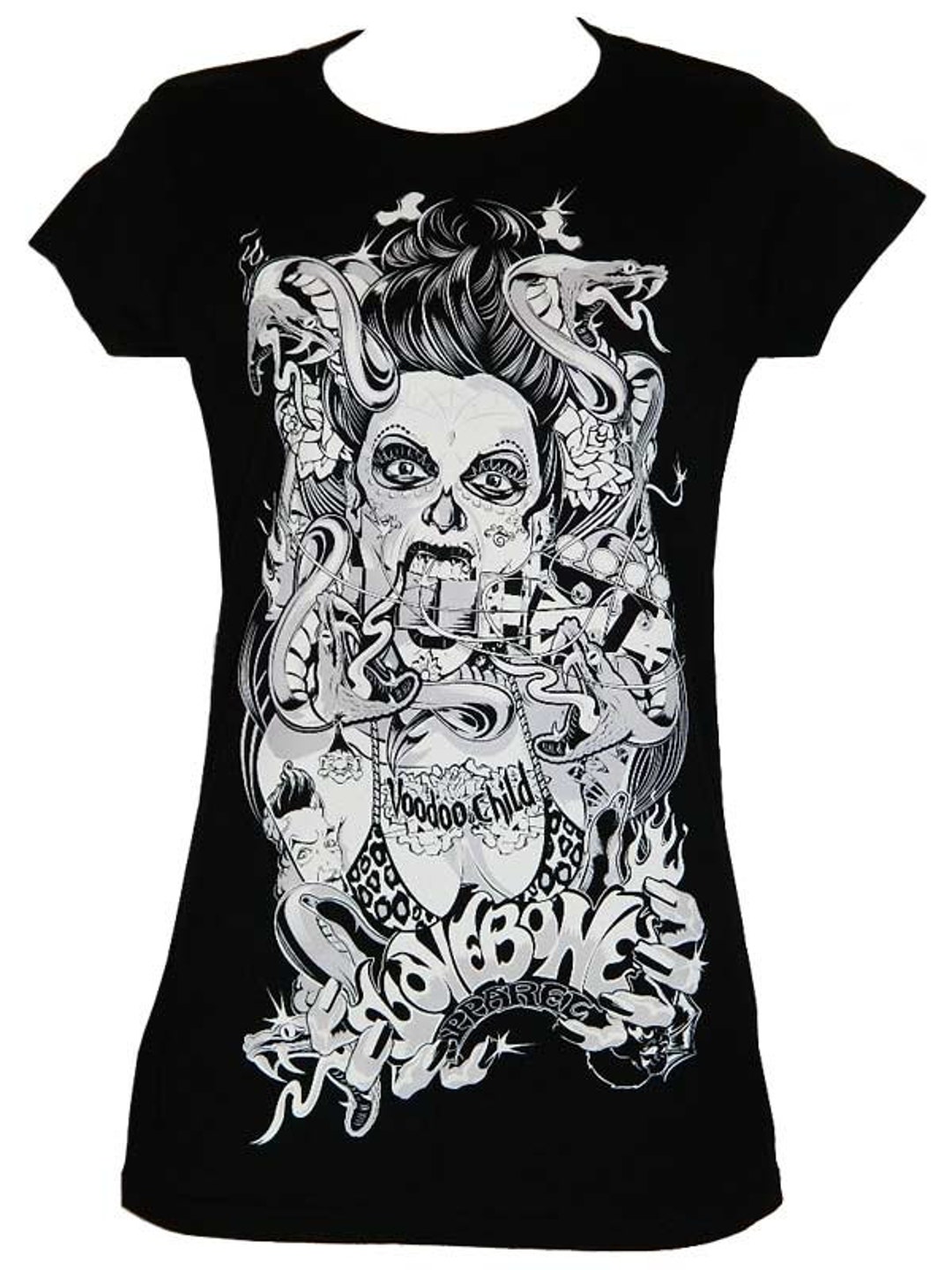 Ladies VOODOO CHILD "sugar Skull" Soft Baby Doll T-shirt - Etsy Canada