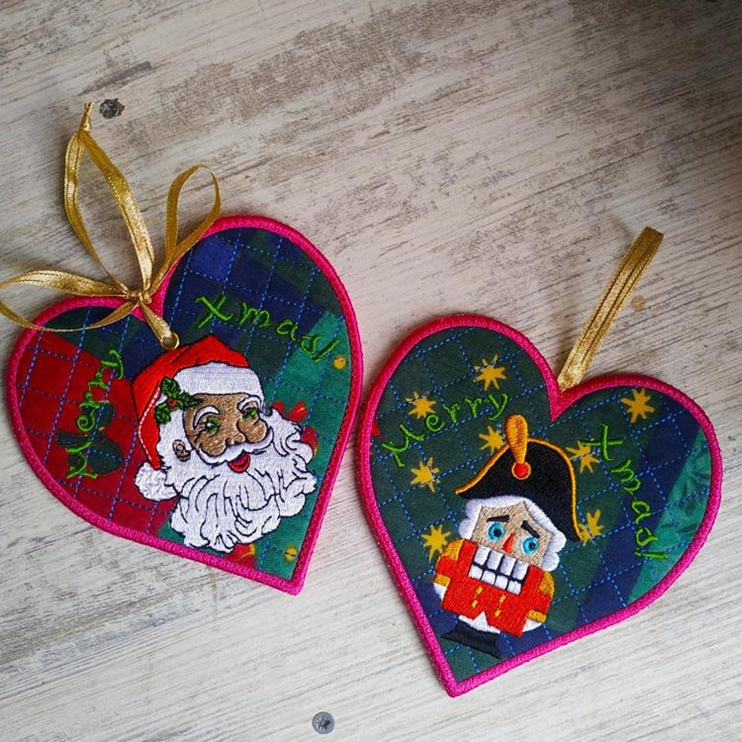ITH Christmas Hearts Machine Embroidery Designs - Instant Download ...