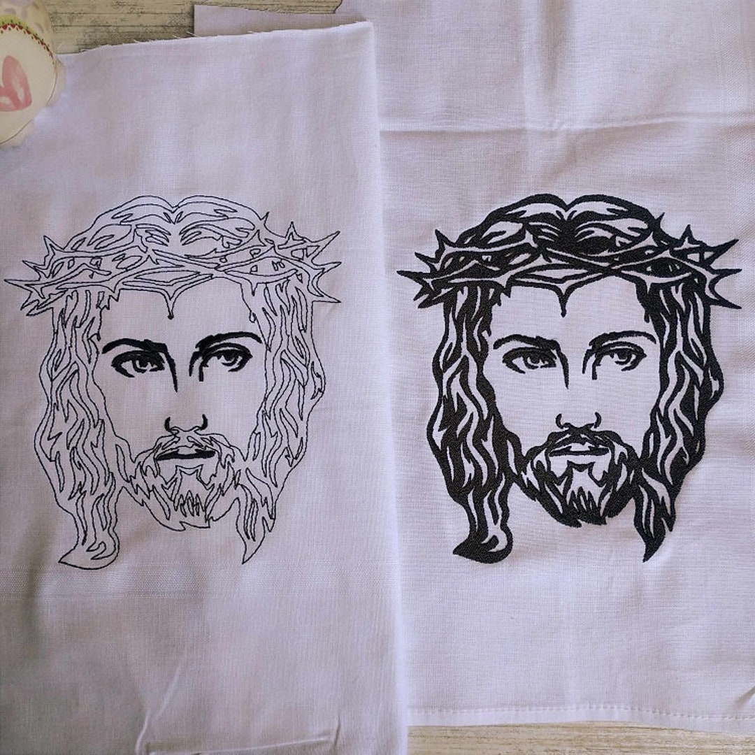 Jesus Machine Embroidery Designs Fill and Light Stitch Instant Download ...