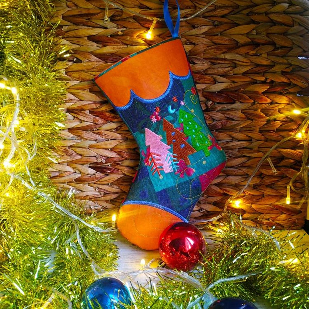 ITH Christmas Stocking - Fully Lined - Machine Embroidery Design ...