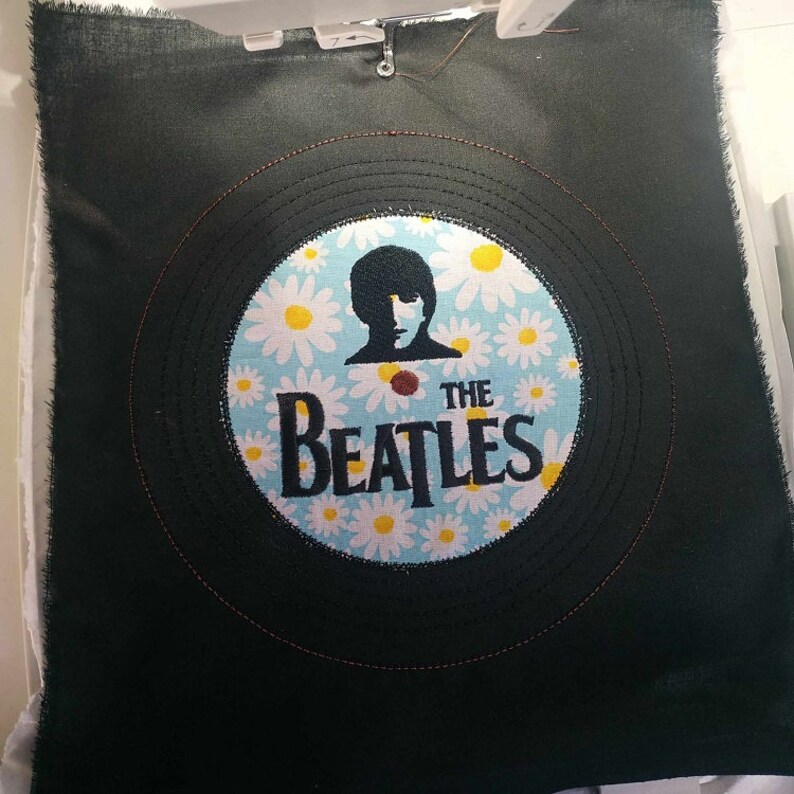 ITH the Beatles Record Coasters Set Machine Embroidery Design - Updated With the Satin Stitch on ...
