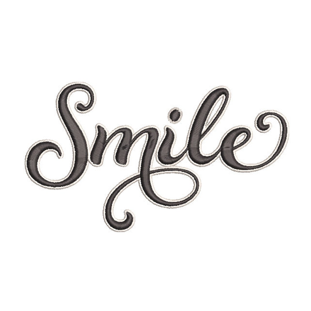 Smile Machine Embroidery Design File - Instant Download - Etsy