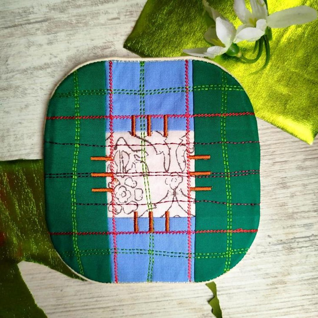 ITH Scottish Checks Coaster Machine Embroidery Design - Instant ...