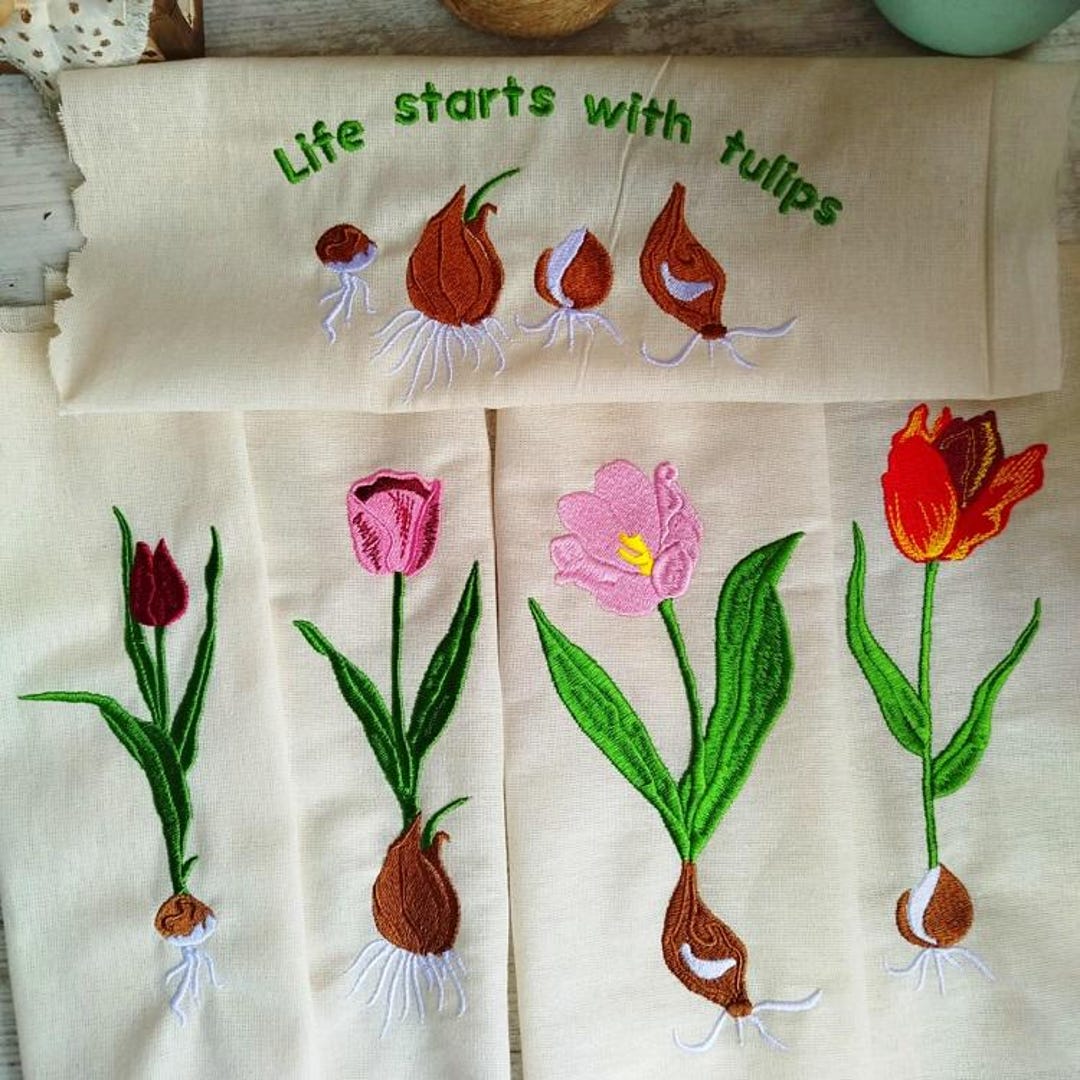 Tulips Machine Embroidery Designs - Instant Download Files - Etsy