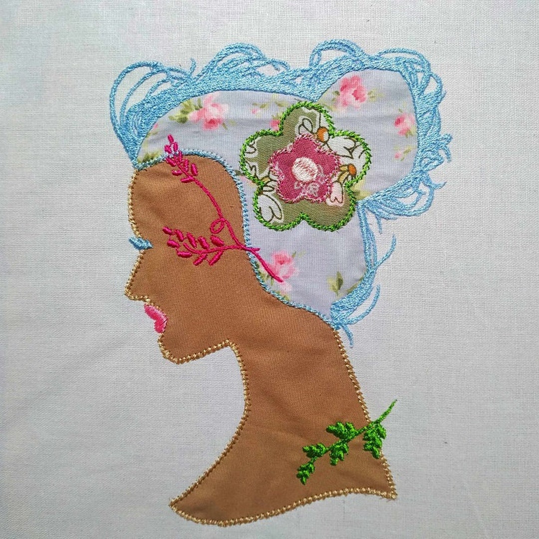 Floral Applique Machine Embroidery Design - Instant Download File - Etsy