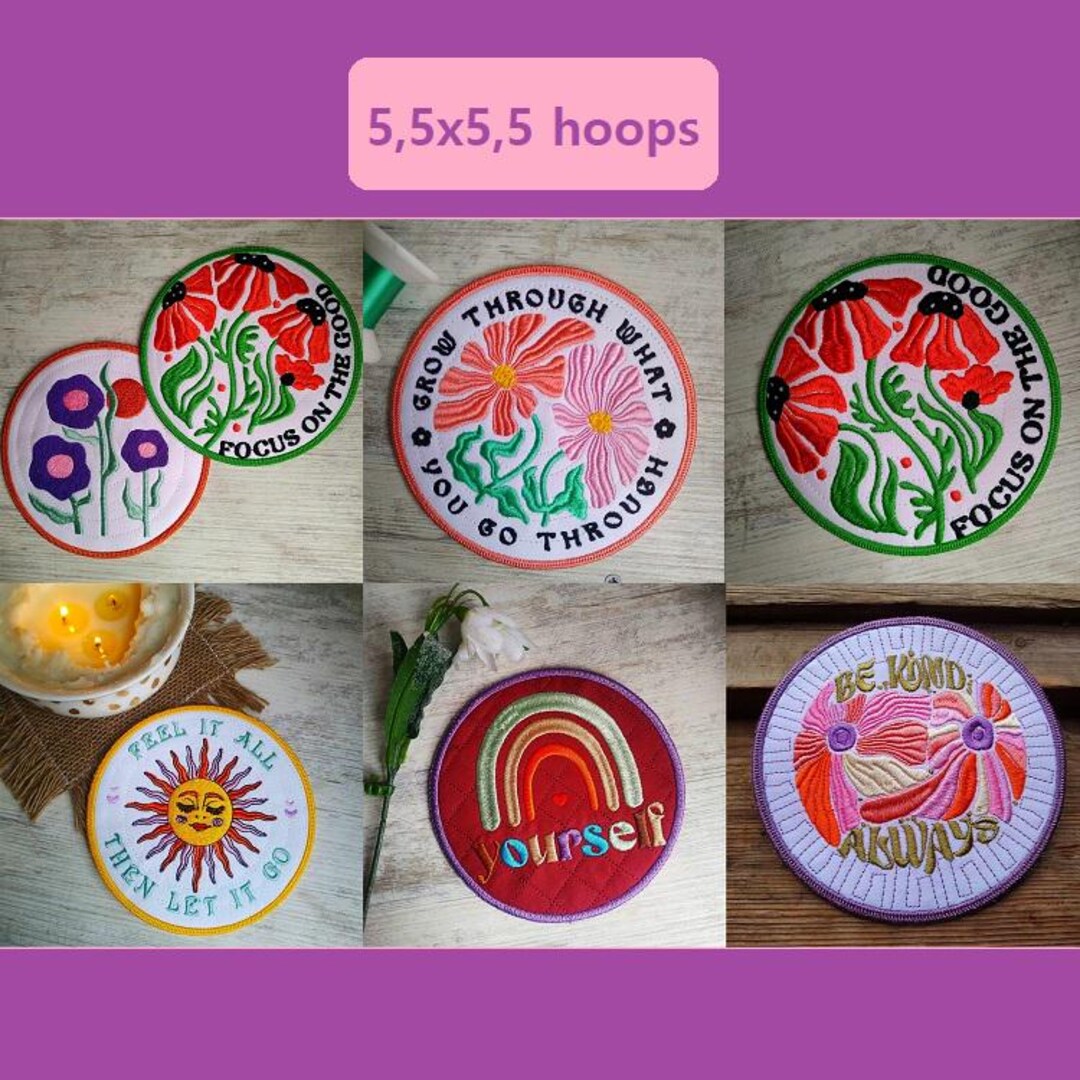 ITH All Kinds of Coasters Machine Embroidery Designs - Instant Download ...