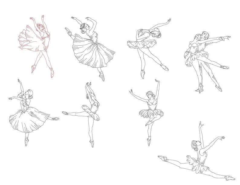 Ballerinas Machine Embroidery Designs Set - Instant Download Files - Etsy