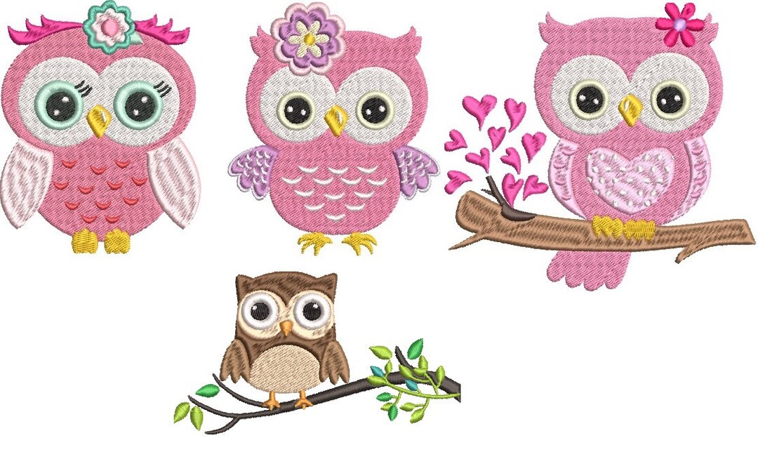 Owls Machine Embroidery Designs Set - Instant Download File - Etsy