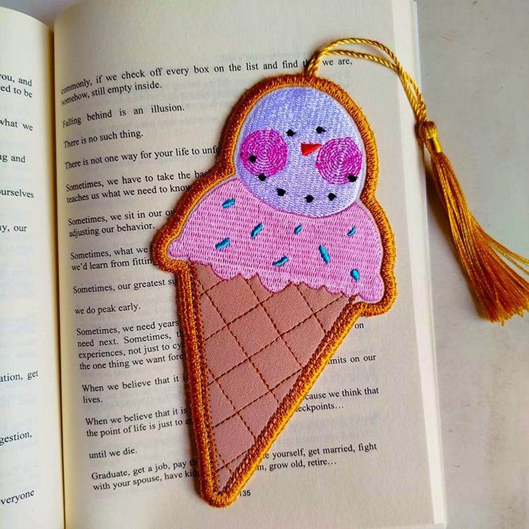 ITH Snowman Ice Cream Bookmark Machine Embroidery Design - Instant ...