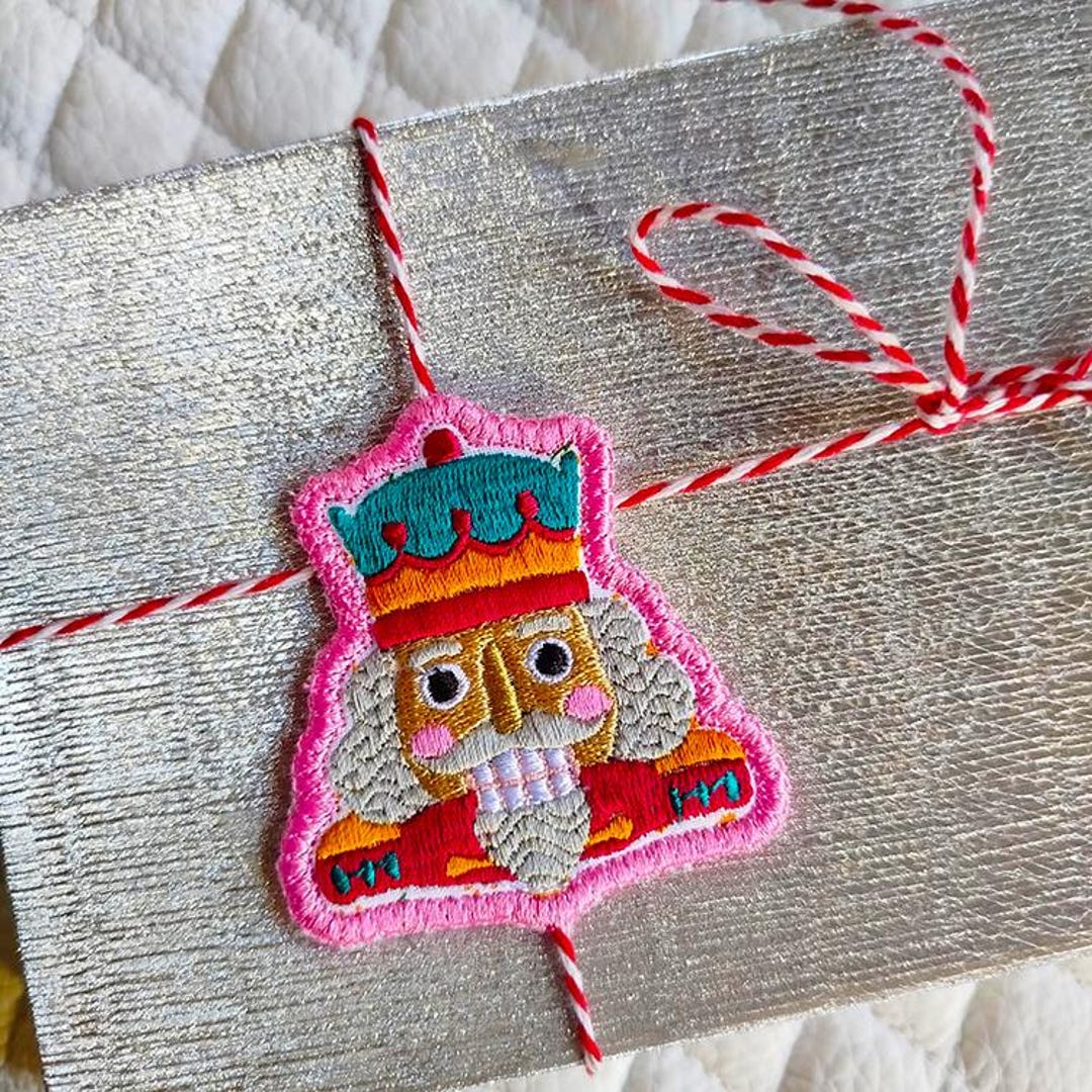 ITH Nutcracker Gift Tag Machine Embroidery Design - Instant Download ...