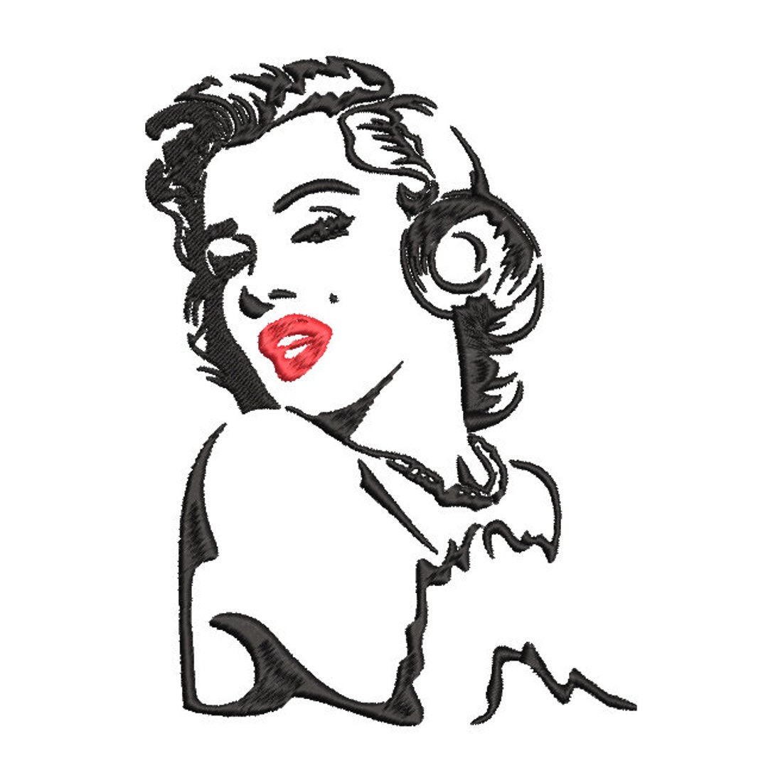 Marilyn Machine Embroidery Design Instant Download - Etsy