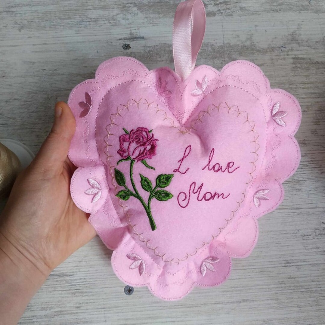 ITH Mom's Heart Machine Embroidery Design - Instant Download File - Etsy