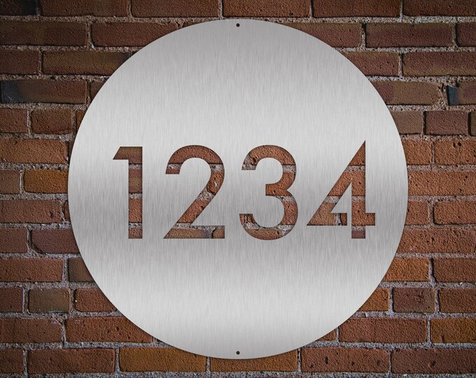 Circle Modern House Number Plaque Bold Circle Contemporary Metal House ...