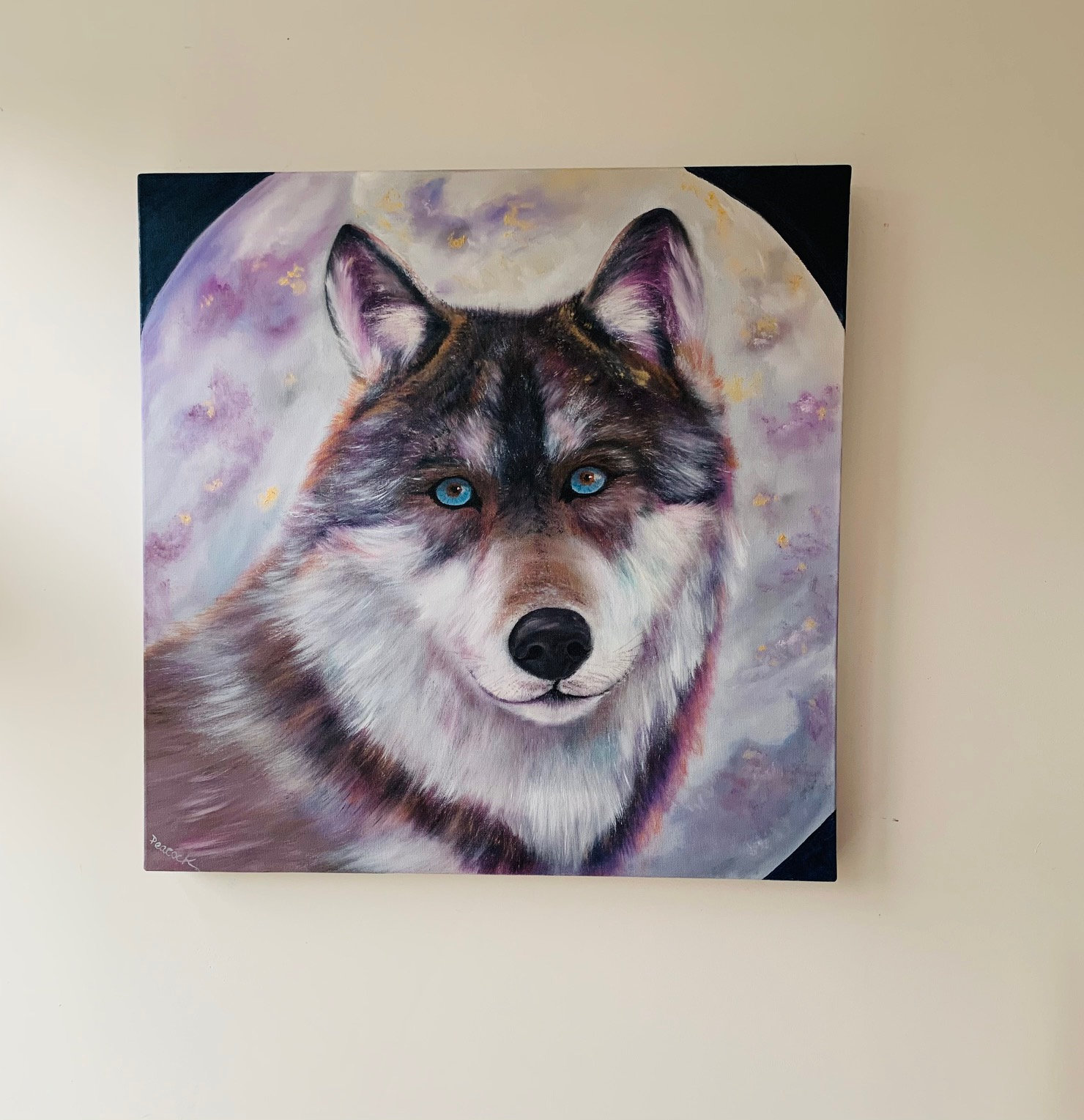 Original Oil Painting of a Wolf - Etsy